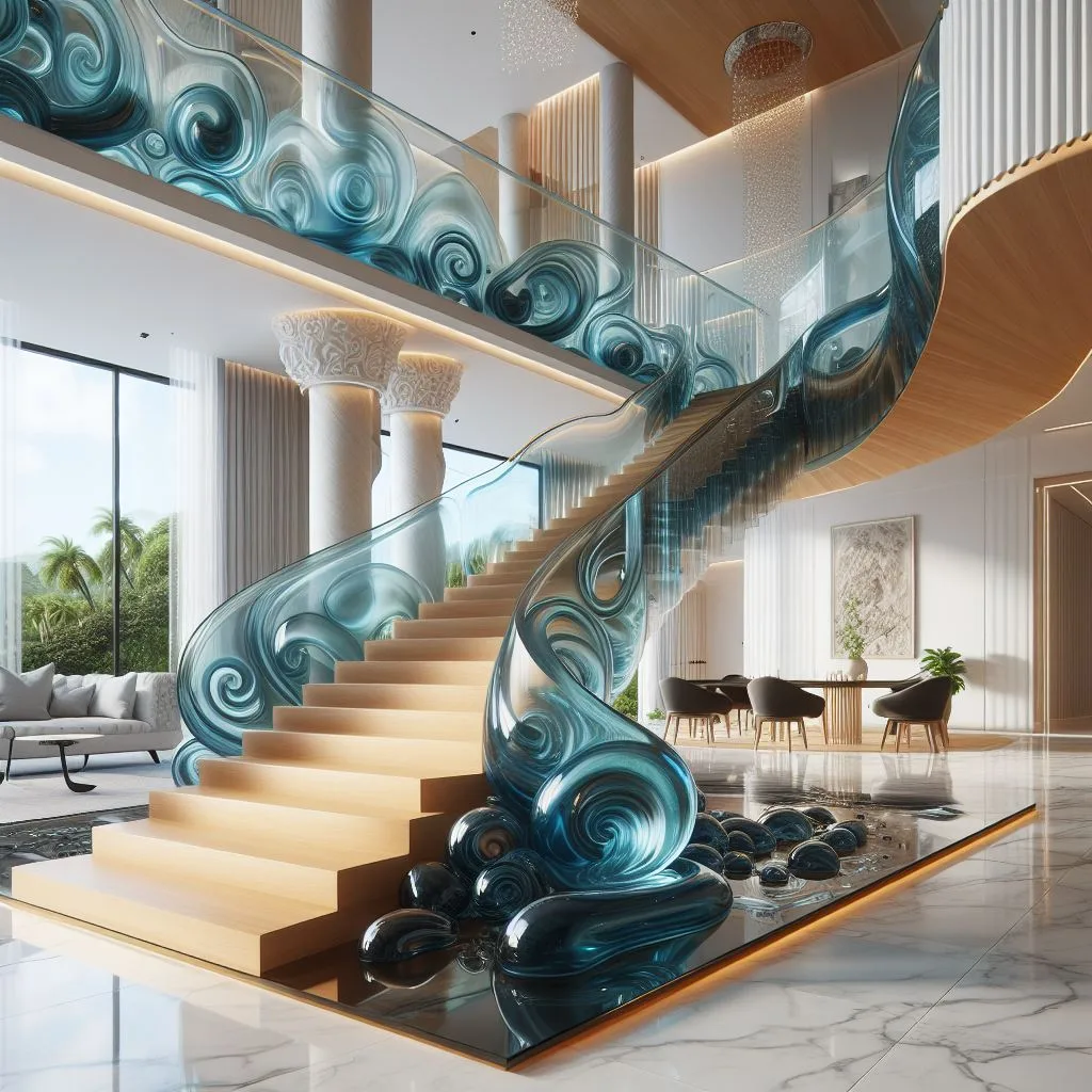 Elevate Your Home with Exquisite Epoxy Wooden Stairs - UB