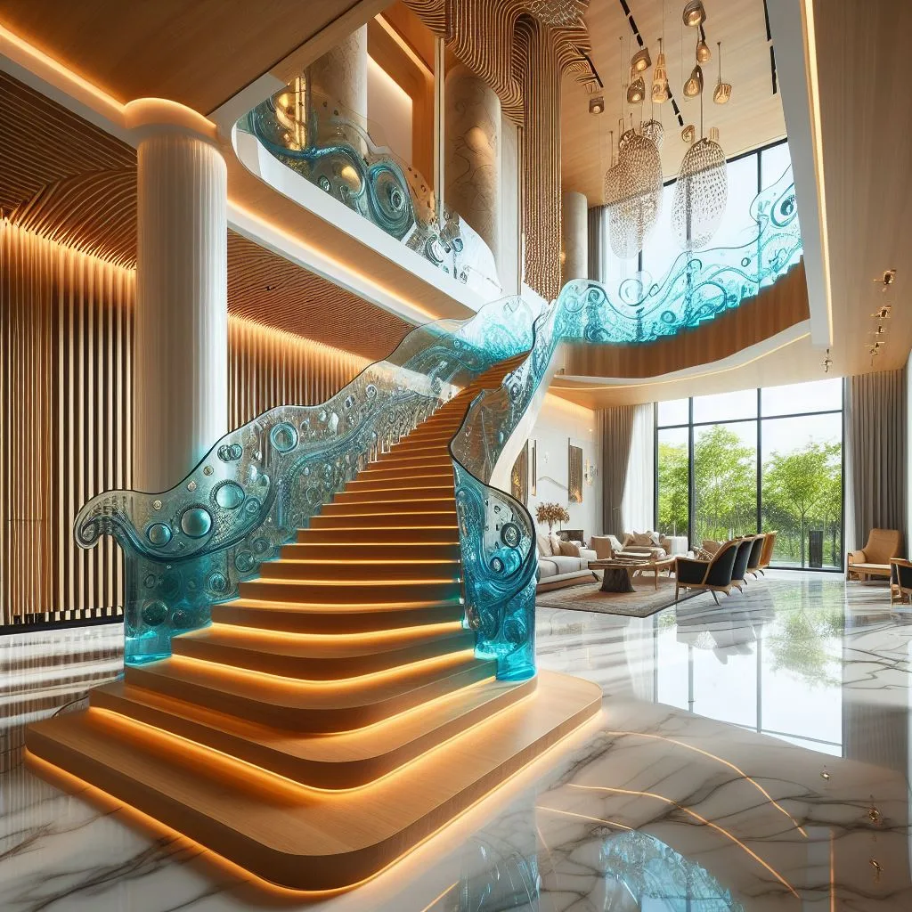 Elevate Your Home with Exquisite Epoxy Wooden Stairs - UB